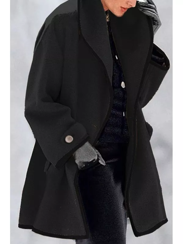 Fashion Multicolor Round Neck Loose Woolen Coat - XXCozy™